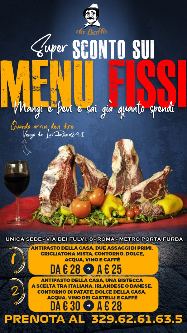 "Da Baffo" sconta i suoi menù fissi: mangi e bevi a prezzi unici ...